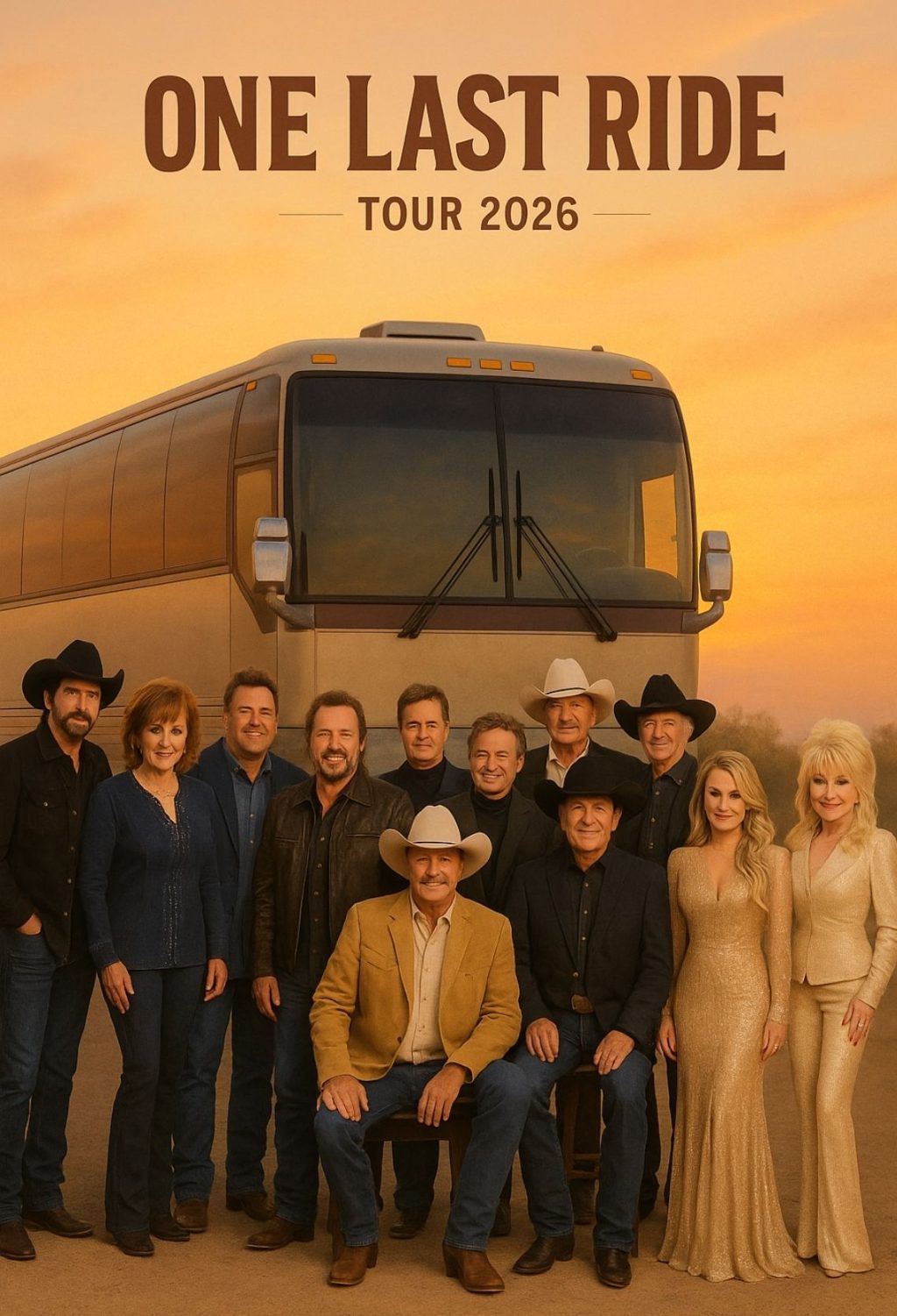 Twelve legends stand before the tour bus like riders ready for their ...