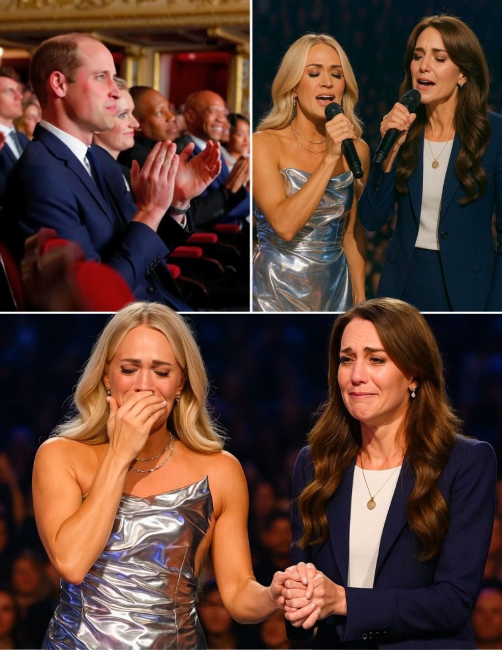 No one saw it coming. As Carrie Underwood lifted her voice on “You Raise Me Up,” the audience at ...